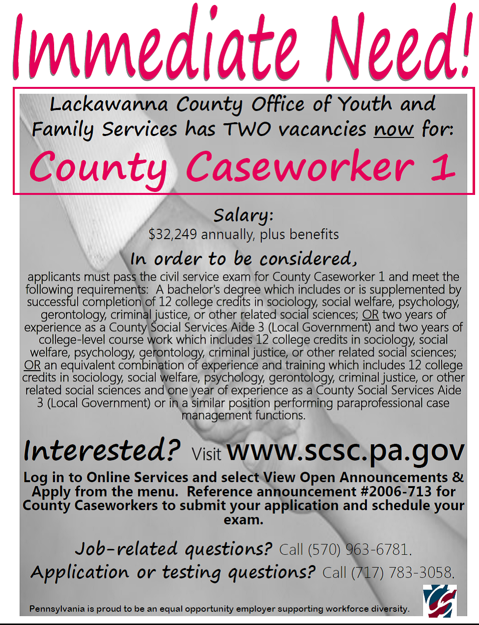 The PSNK Work Bench: County Caseworker 1