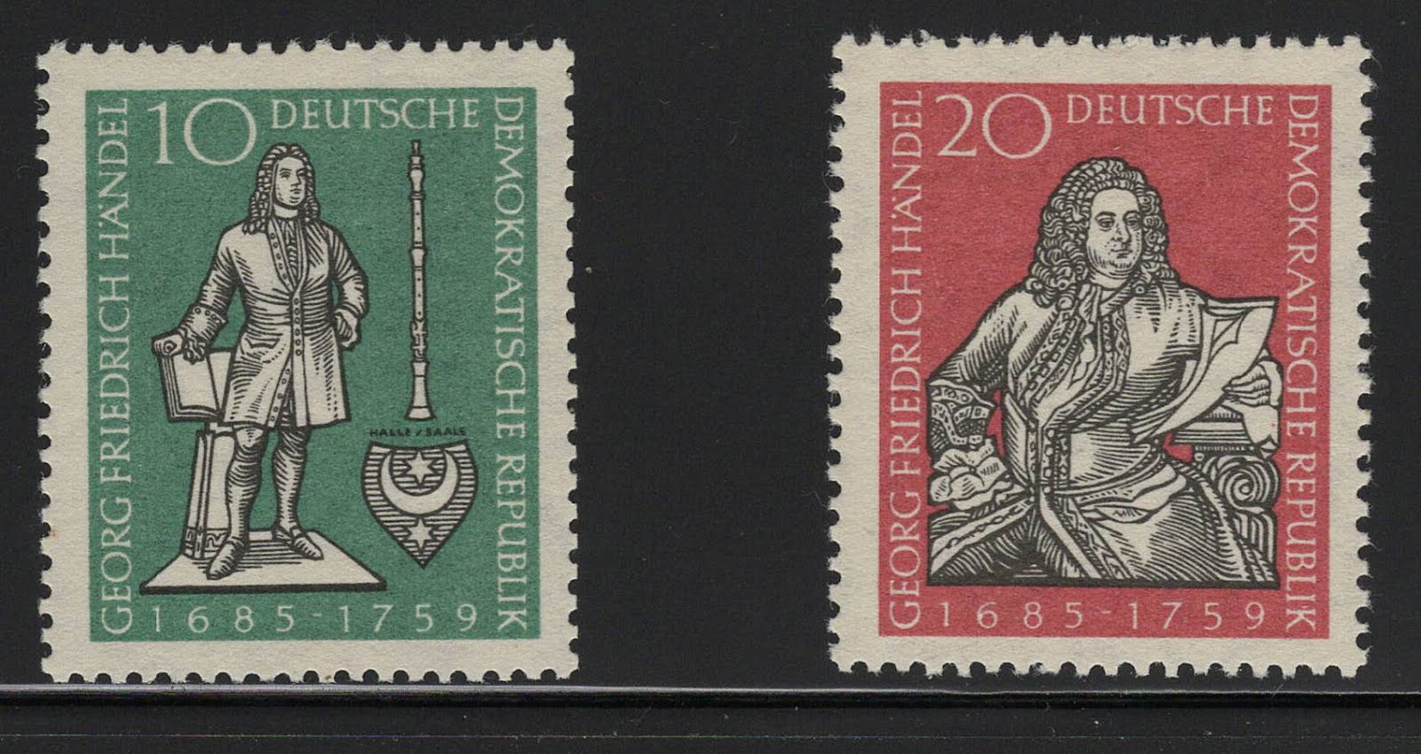 Pipe Organs of the World on Postage Stamps: DDR: Handel