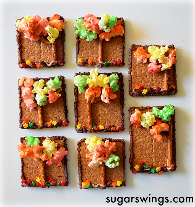 Sugar Swings! Serve Some: Autumn Tree Graham Cracker Treats