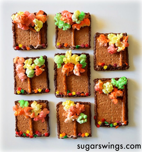 Sugar Swings! Serve Some: Autumn Tree Graham Cracker Treats