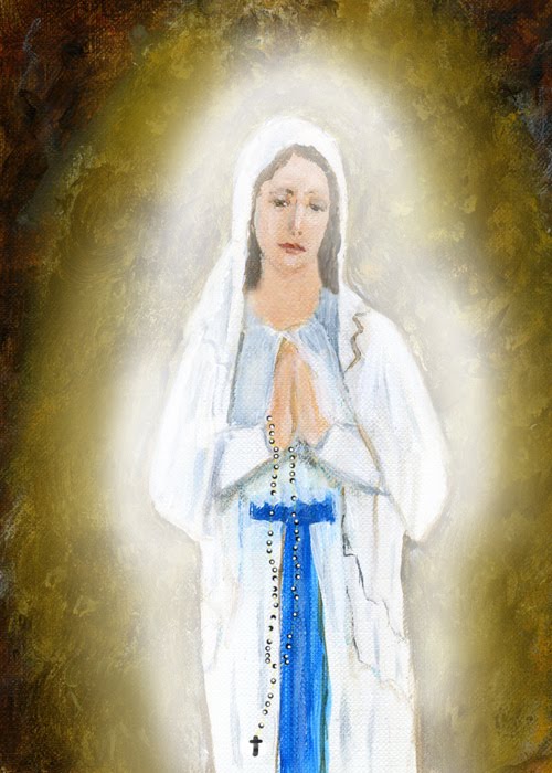 Sacred Art by Joan Grayson: Our Lady of Lourdes - this was painted on ...