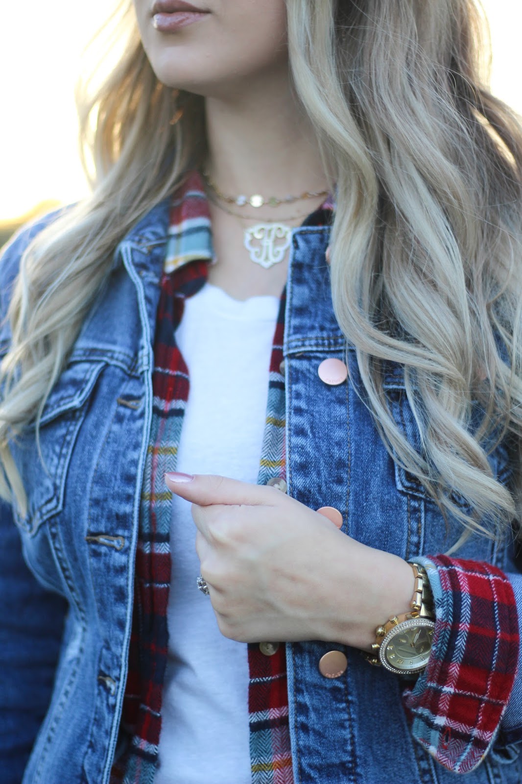 FALL OUTFIT INSPIRATION // DENIM JACKET & PLAID + GIVEAWAY | A Classy ...