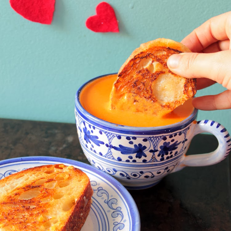 Food Nasty: Valentines Day Grilled Cheese and Tomato Soup!