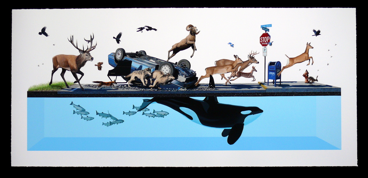 INSIDE THE ROCK POSTER FRAME BLOG: Josh Keyes Stampede print on sale ...