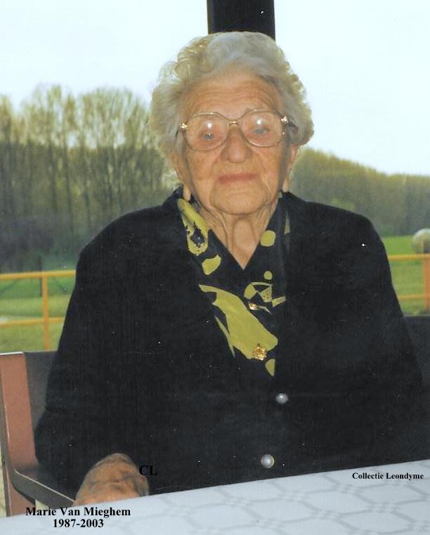 Historische weetjes: Marie Van Mieghem 1897-2003, de 106-jarige van ...