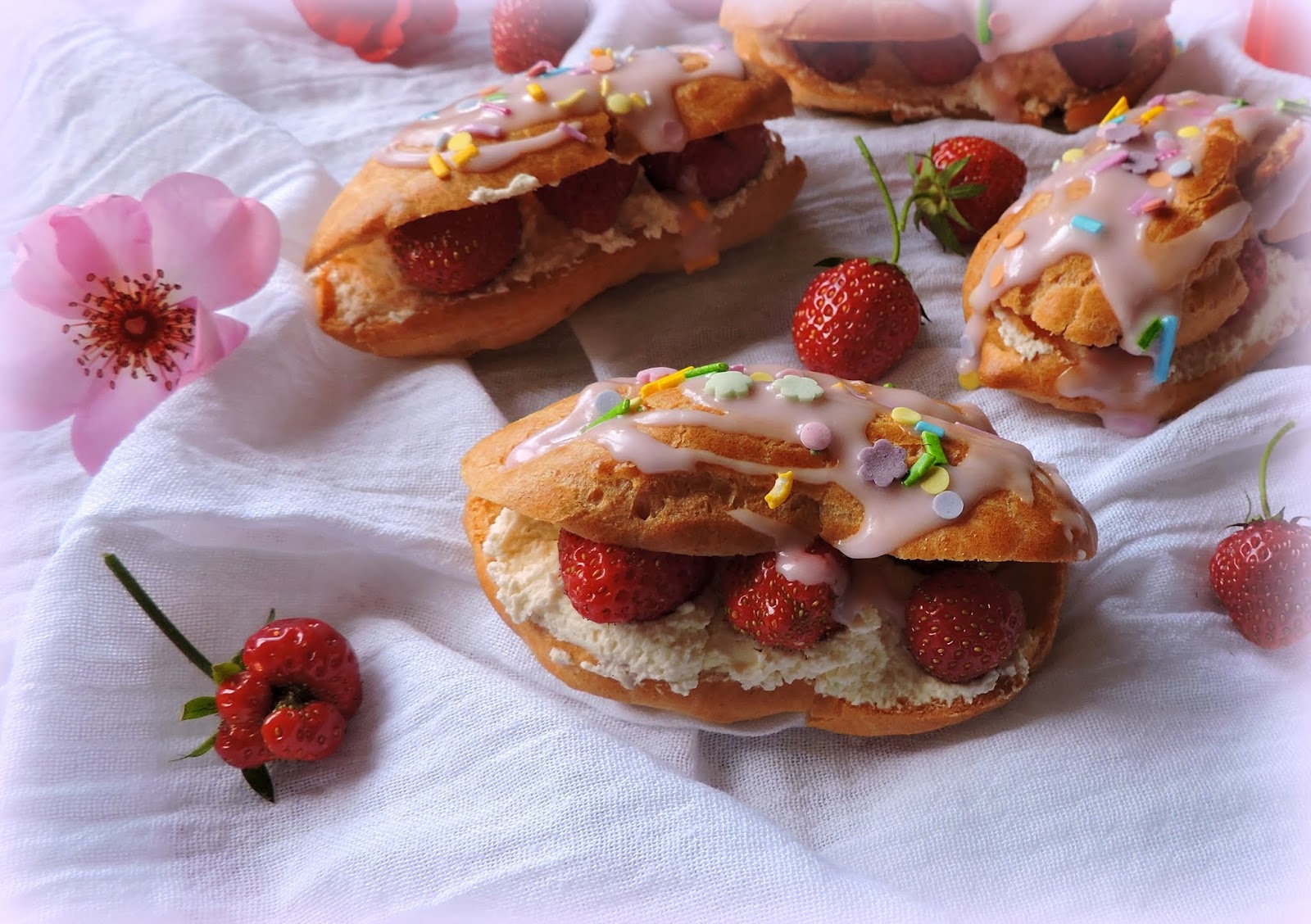 Strawberry Eclairs | The English Kitchen