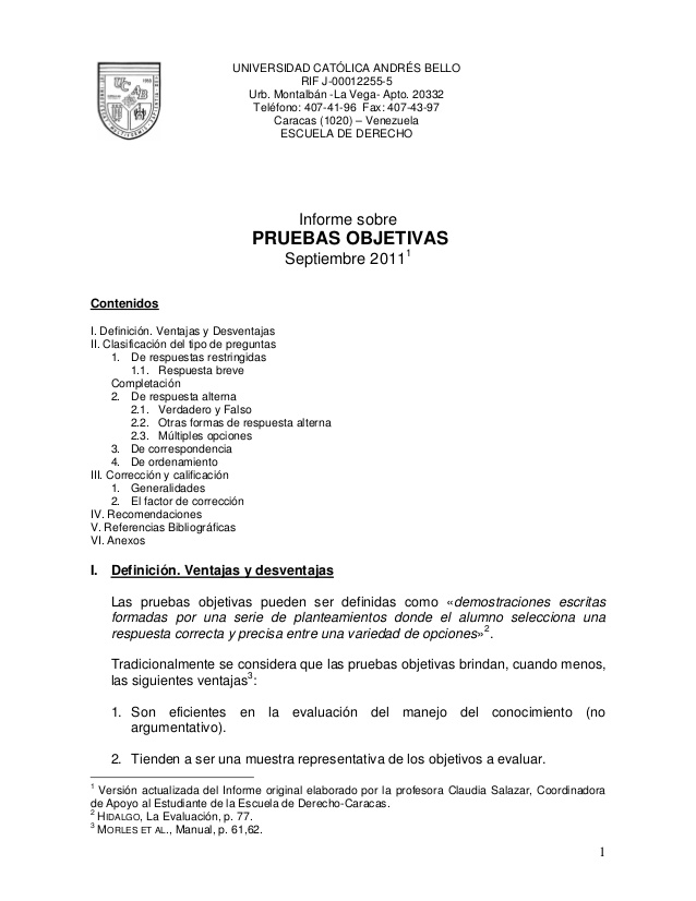 PRUEBA OBJETIVA: Importancia de la prueba objetiva, definiciones ...