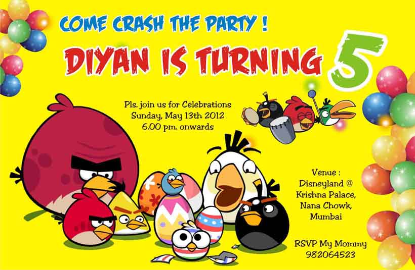 Birthday Party Invitation Card Invite Personalised Return Gifts Mumbai ...