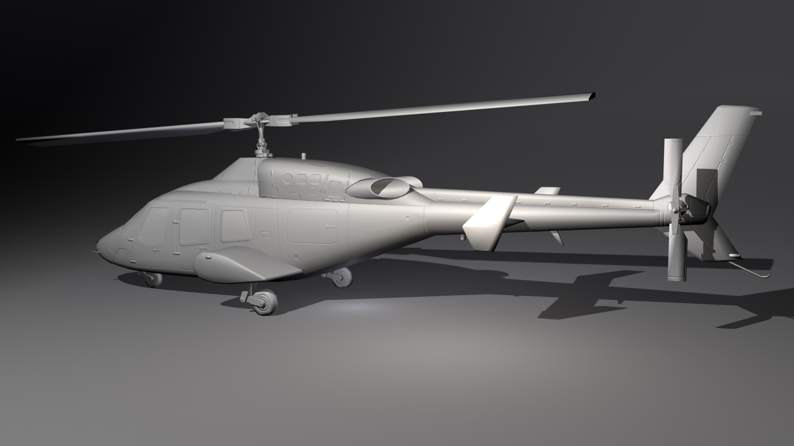 None More Black: Bell 222 MentalRay renders