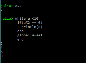 Julia Program While Loop