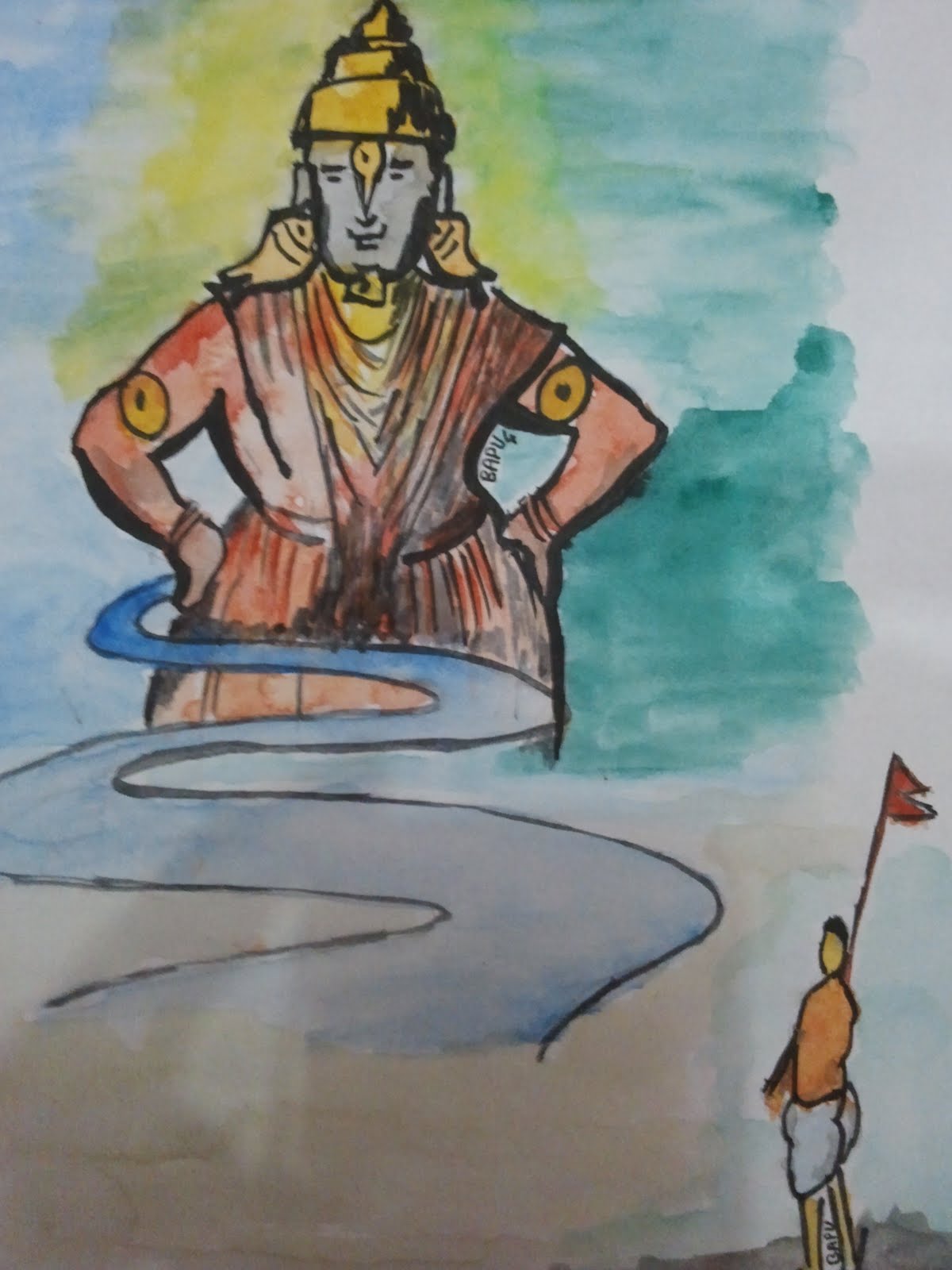 Art by Bapu Ghokshe: Varkari - by Bapu Ghokshe