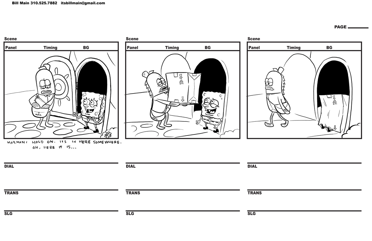 Bill Main Illustration: SpongeBob Squarepants Storyboards