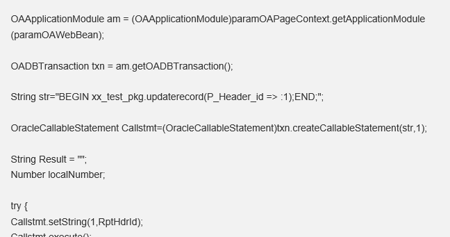 Oracle Application's Blog: Callablestatement in oaf