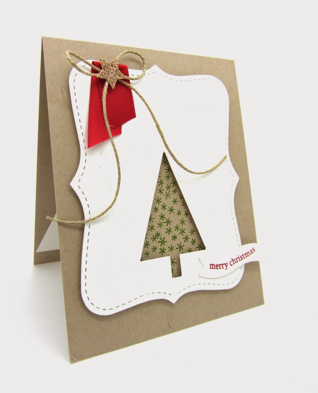 PinkBlingCrafter: A Christmas Tree Card using the Shape Stamping Technique