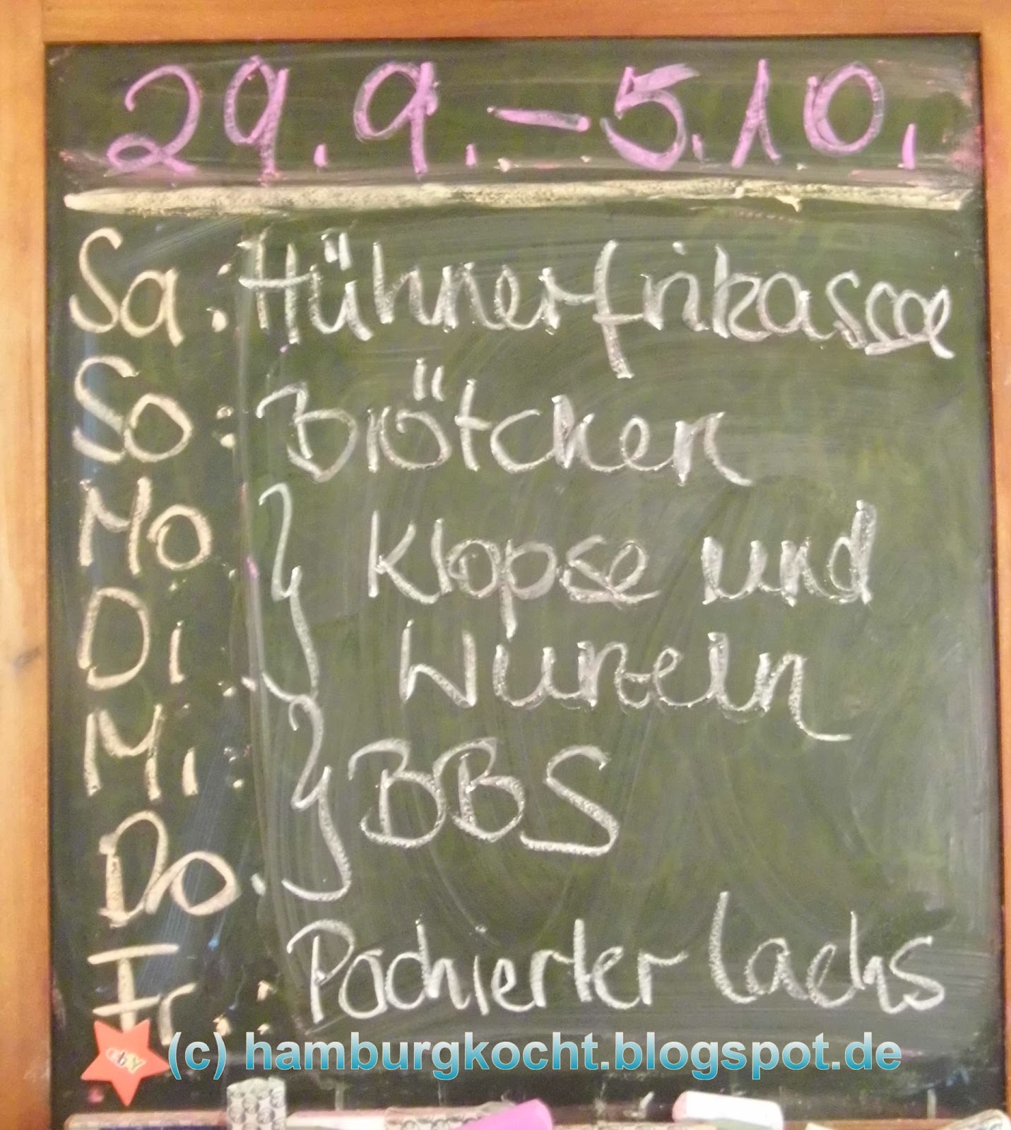 Hamburg kocht!: Rückblick: Kühlschrank und Wochenplan KW 40