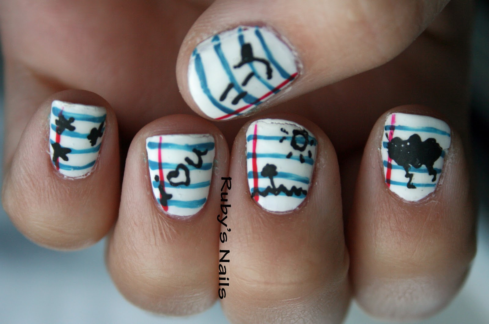 Ruby's Nails: Paper Doodle Nails