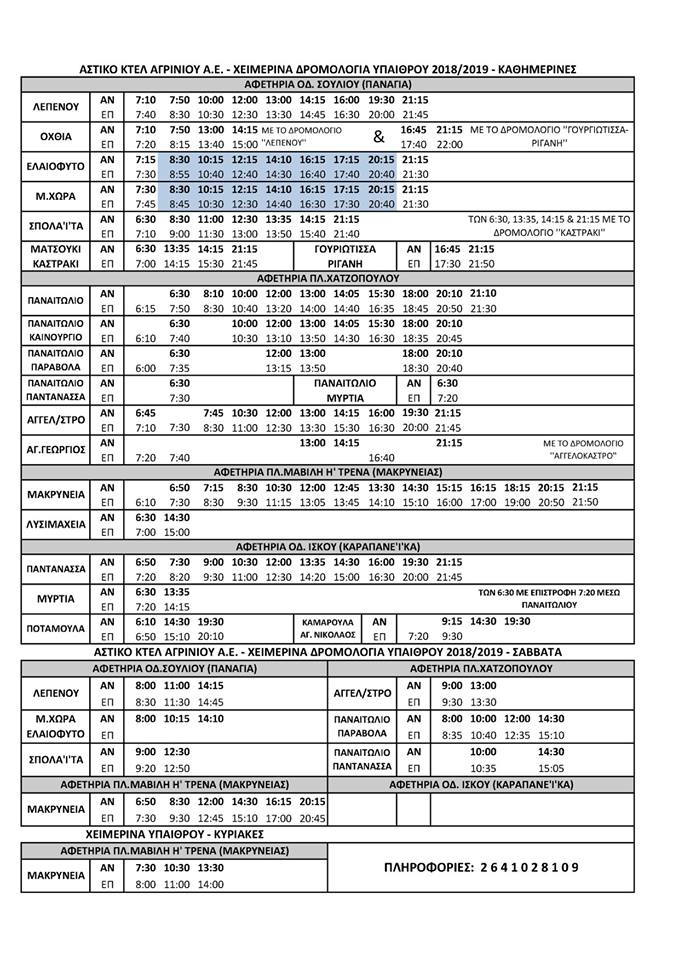 PanaitolioNews: ΑΣΤΙΚΟ ΚΤΕΛ ΑΓΡΙΝΙΟΥ: ΤΑ ΧΕΙΜΕΡΙΝΑ ΔΡΟΜΟΛΟΓΙΑ ΠΟΛΗΣ ...