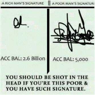 WE HAVE MOVED: Funny Photo: Rich Man vs Poor Man Signature