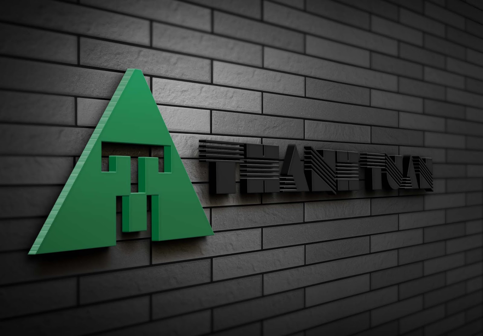 Free PSD 3D Wall Logo MockUp