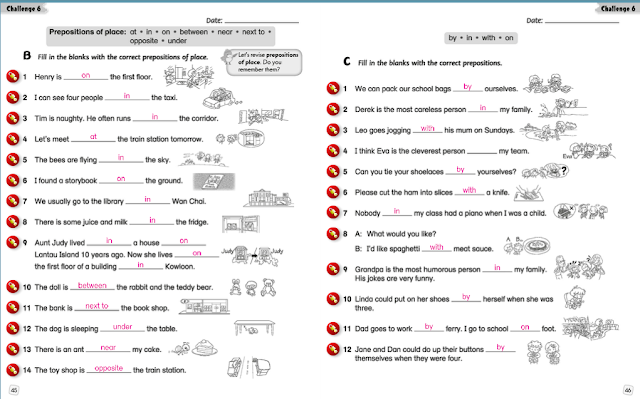 Tsung Tsin Primary 4 English Playground: Longman Express 4A Preposition practice (GB P.44-46)