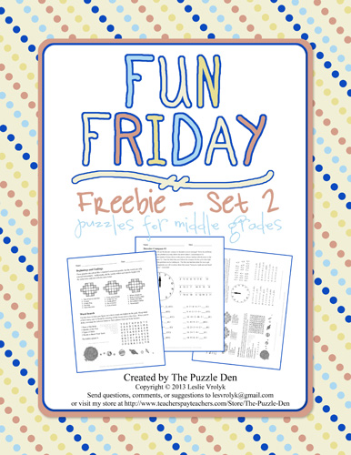 The Puzzle Den: Fun Friday Puzzle Packs