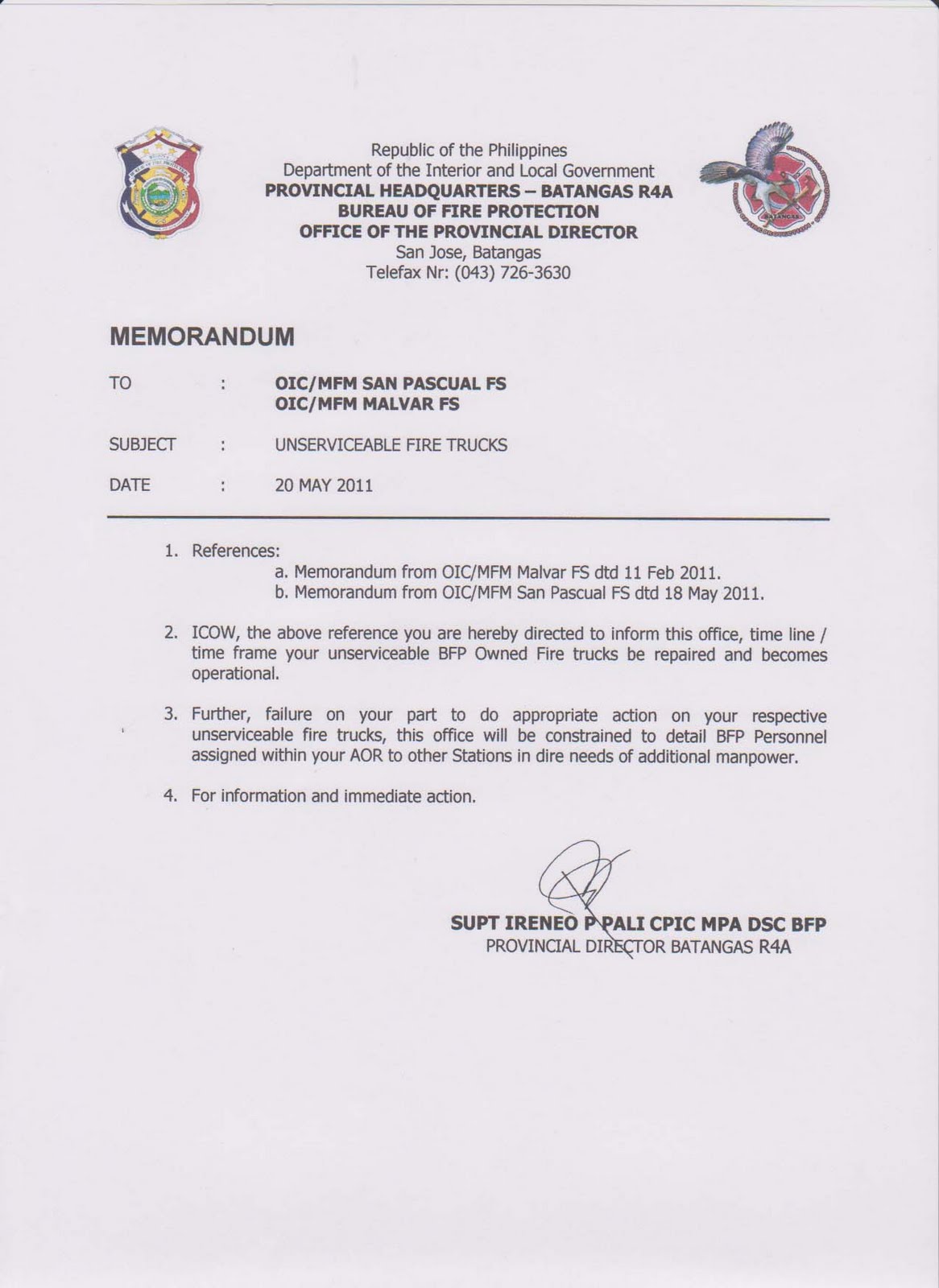 OPD-BATANGAS ARCHIVES: May 2011