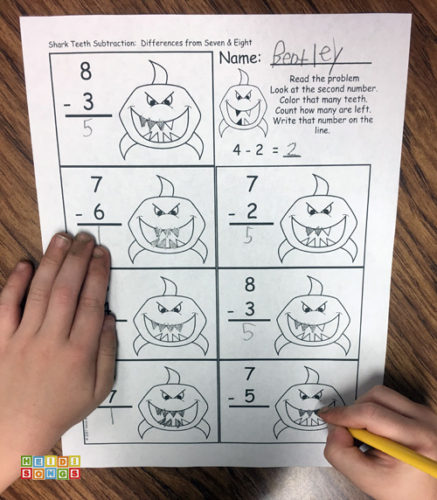 It's Shark Teeth SUBTRACTION!!! (FREEBIE!)