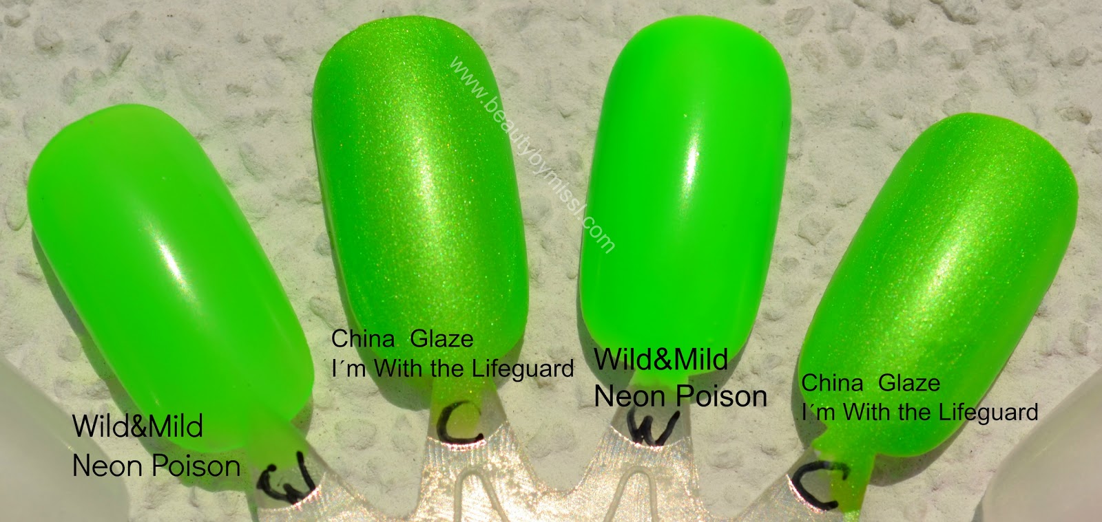 Comparison: Neon Poison VS I´m With the Lifeguard - Beauty by Miss L