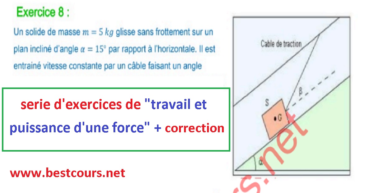 exercices travail et puissance d'une force-1bac international avec ...