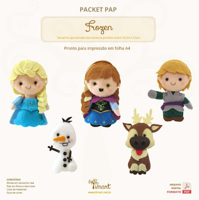 Timart: Apostila - Frozen Pocket em Feltro
