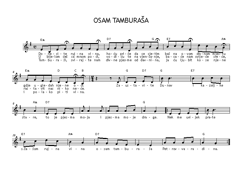 Scores for Balkan music Note za Harmoniku Violinu: Note Za Harmoniku ...