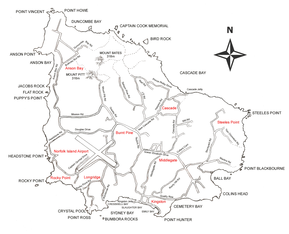 MAPS OF NORFOLK ISLANDS - AUSTRALIA