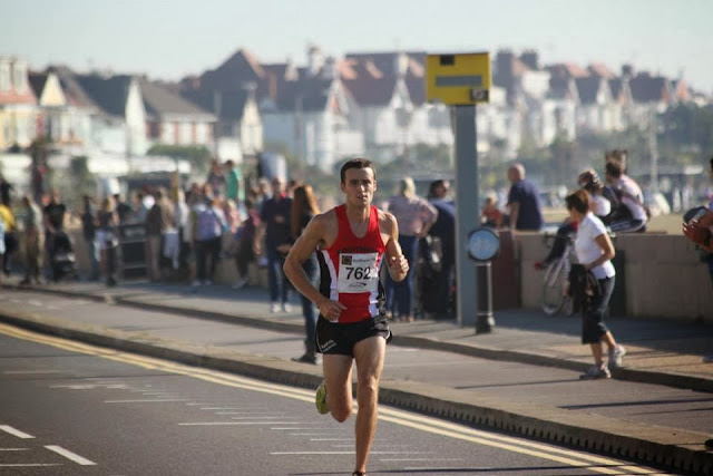 Southend AC's winner Adam Hickey nearing the finish
