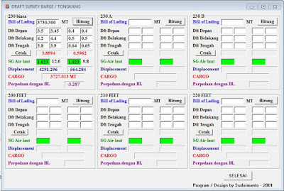 Berbagi walau sebulir padi: BARGES DRAFT SURVEY PROCEDURE