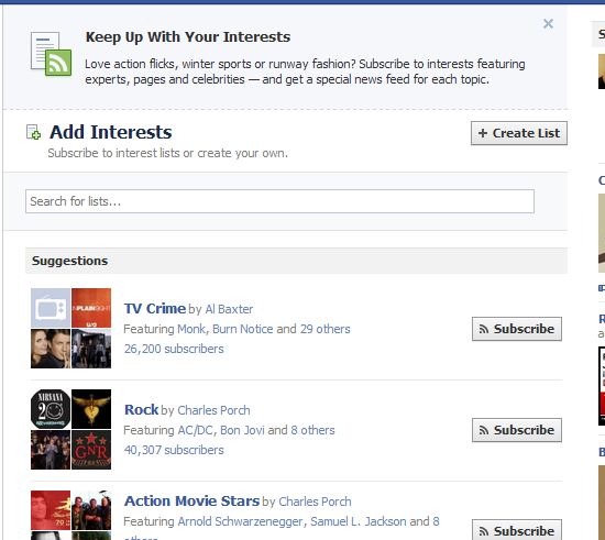 This screen will come up and you will click on '+ Create List':
