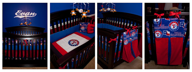 The JarCar Family Blog: Evan's Baseball / Texas Rangers Nursery!!