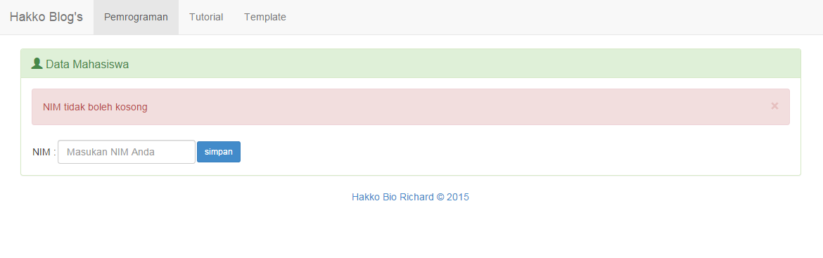 Cara Membuat Validasi Form dengan PHP dan Alert Bootstrap 3 - Hakko Blog's