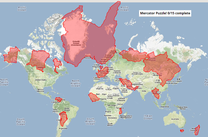 Crea y aprende con Laura: Merkator Puzzle. Comprender el tamaño real de ...