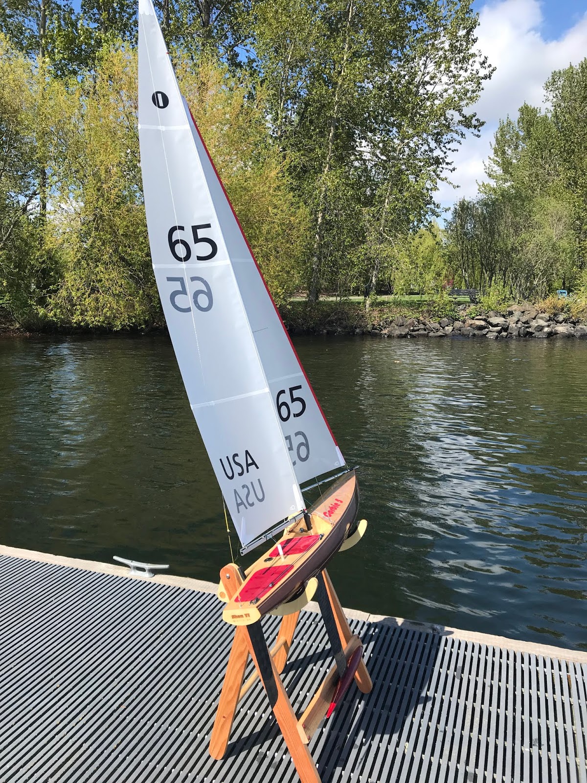 Presenting the Corbie 5 Wooden IOM R/C Sailboat!