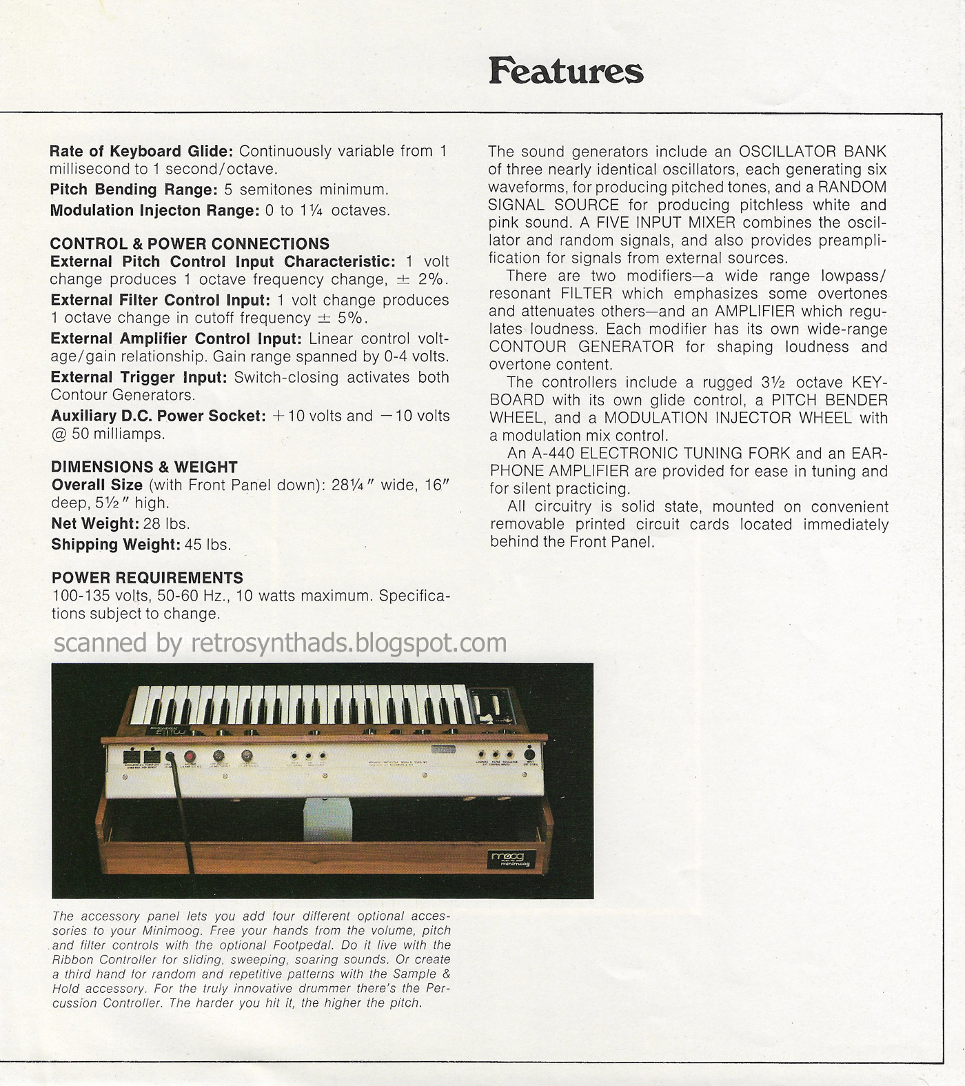 Retro Synth Ads: Moog Minimoog "The Moog for the road" brochure/poster ...