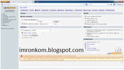 Cara Mengakses MySql di XAMPP dengan PhpMyAdmin | Imron