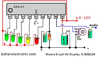 Skema 5 Led VU Display Menggunakan IC