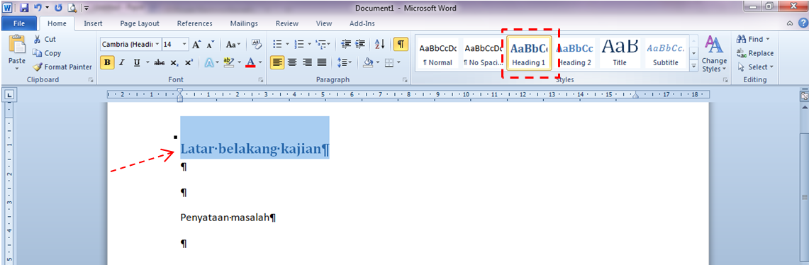 Projek Dah Siap: Tajuk 26 : Cara pantas menjadikan format "Heading ...