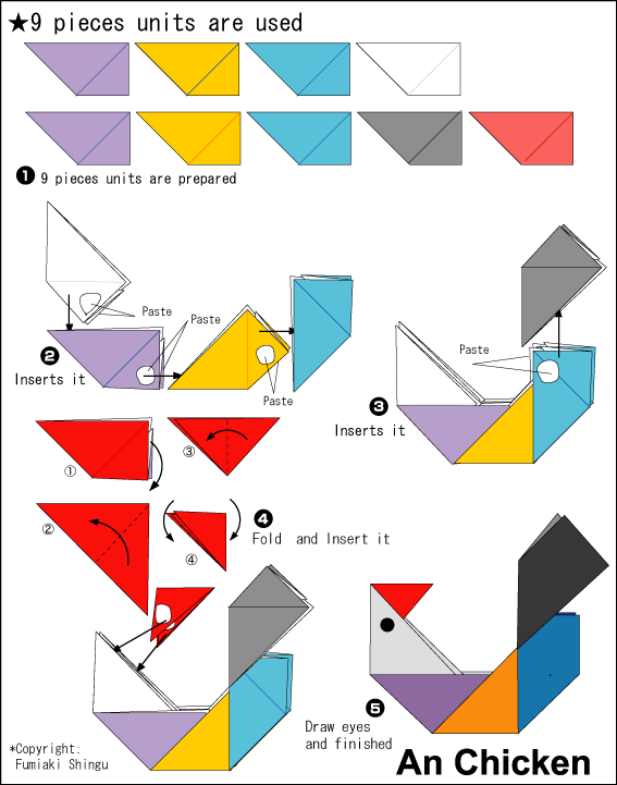 Origami An Chicken instructions - Easy Origami instructions For Kids