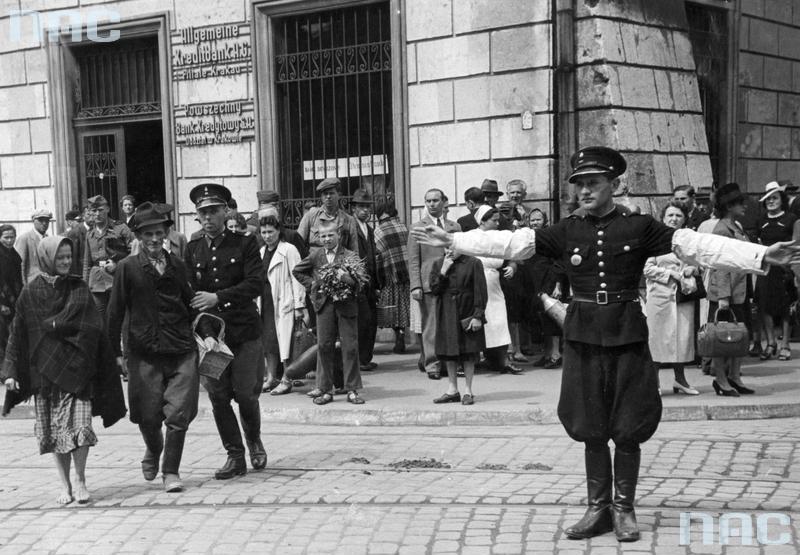 Traffic Control in Krakow, Poland During the Nazi Occupation in 1941 ...