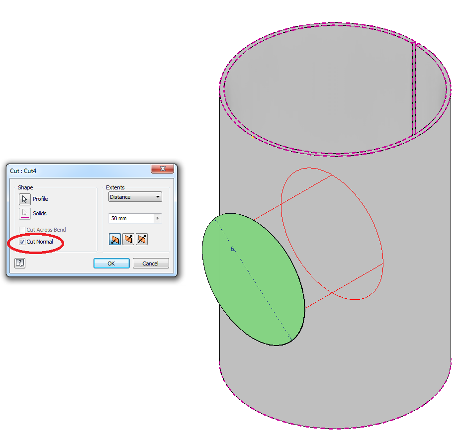 Autodesk Inventor - Cut Tool in Sheet Metal