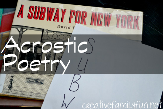 Subway Acrostic Poetry - Creative Family Fun