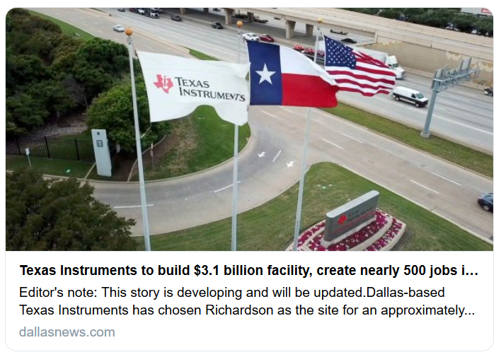 BALD Financial News: Texas Instruments to build 2nd 300 mm analog chip ...