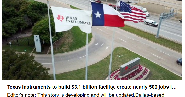 BALD Financial News: Texas Instruments to build 2nd 300 mm analog chip ...